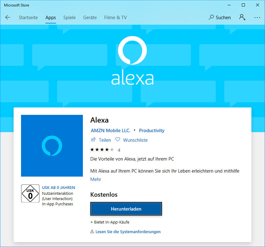 Alexa geht für Windows 10 an den Start - onlinepc.ch