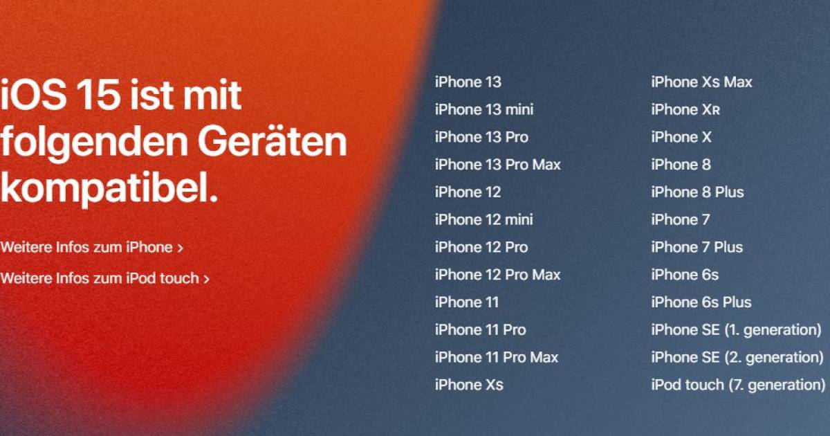iOS 15 ist für iPhone und iPod touch ist da - onlinepc.ch