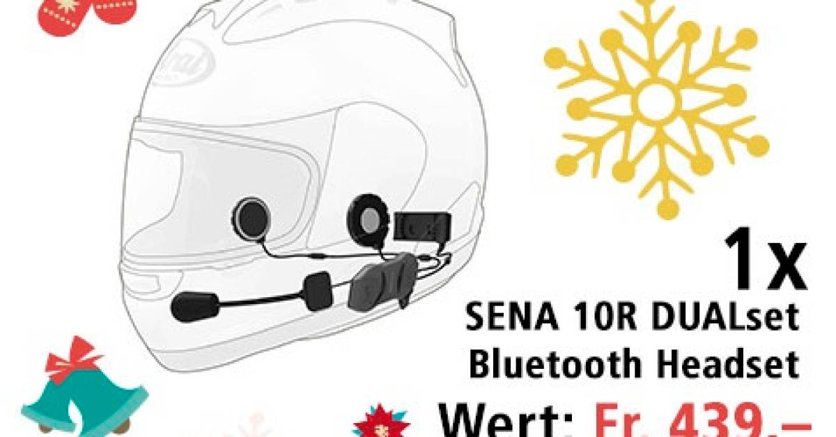 Am 6. Dezember SENA 10R DUALset Bluetooth Headset gewinnen - onlinepc.ch