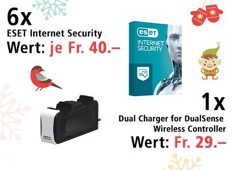 Am 10. Dezember ESET Internet Security und Dual Charger gewinnen ...