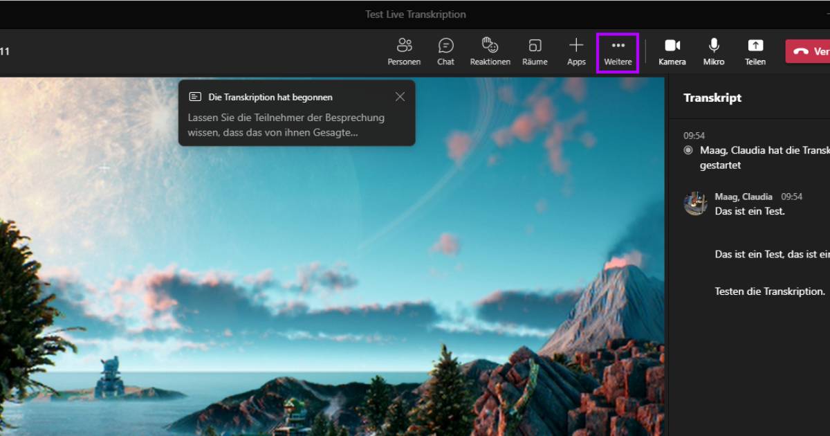Microsoft Teams: Transkription verwenden – so gehts - onlinepc.ch
