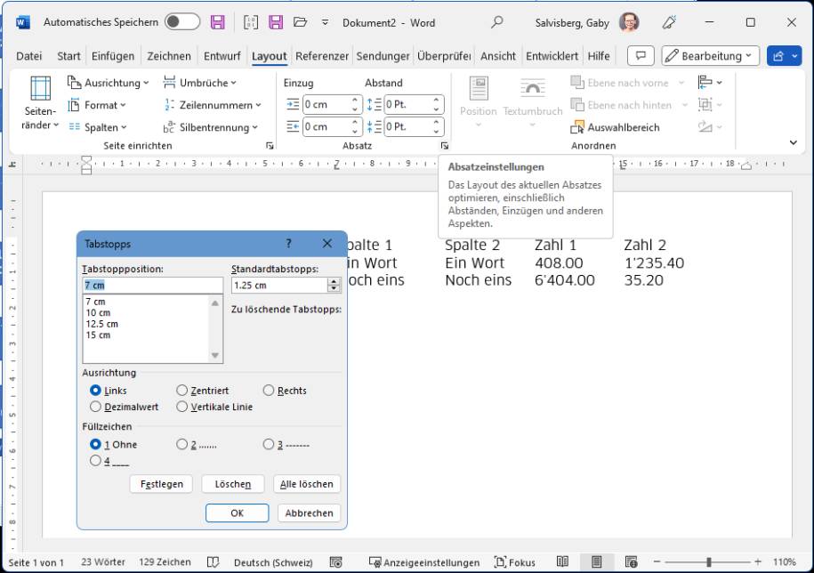 Die besten Tipps für Tabstopps und Einzüge in Word - onlinepc.ch