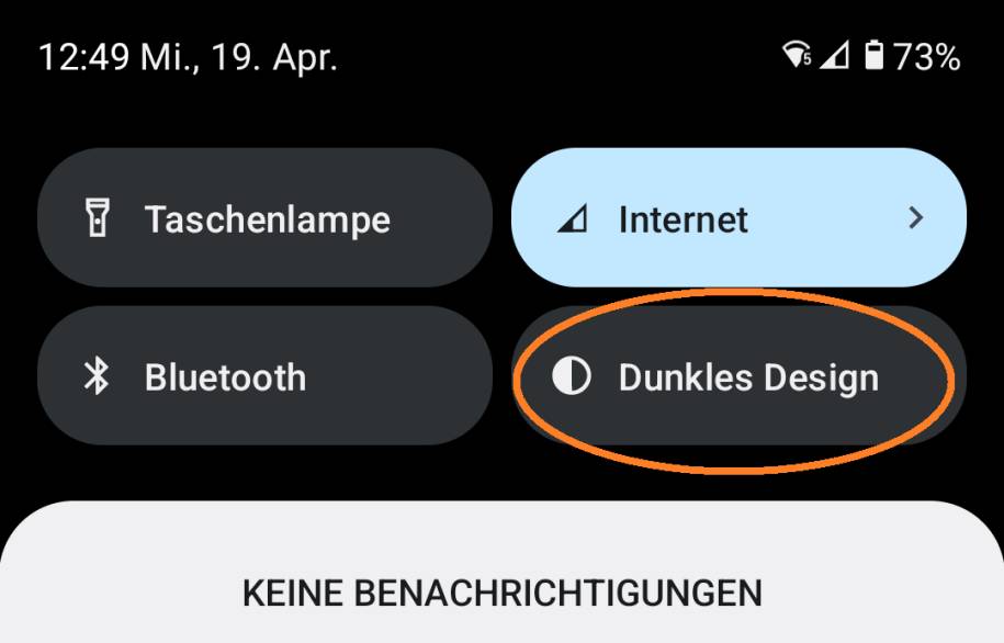 Android: Schnell zwischen hellem und dunklem Modus wechseln - onlinepc.ch