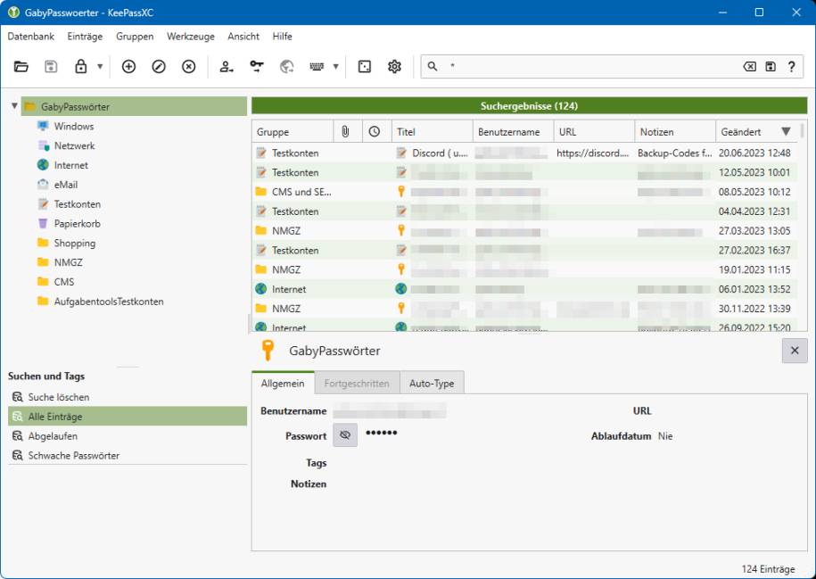 KeePass/XC: Welche Einträge habe ich zuletzt geändert? - onlinepc.ch