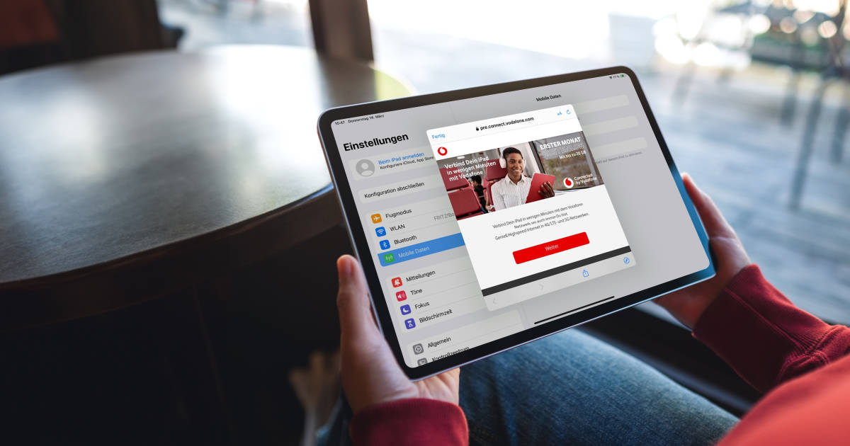 Vodafone-Tarife können direkt auf dem iPad gebucht werden - onlinepc.ch