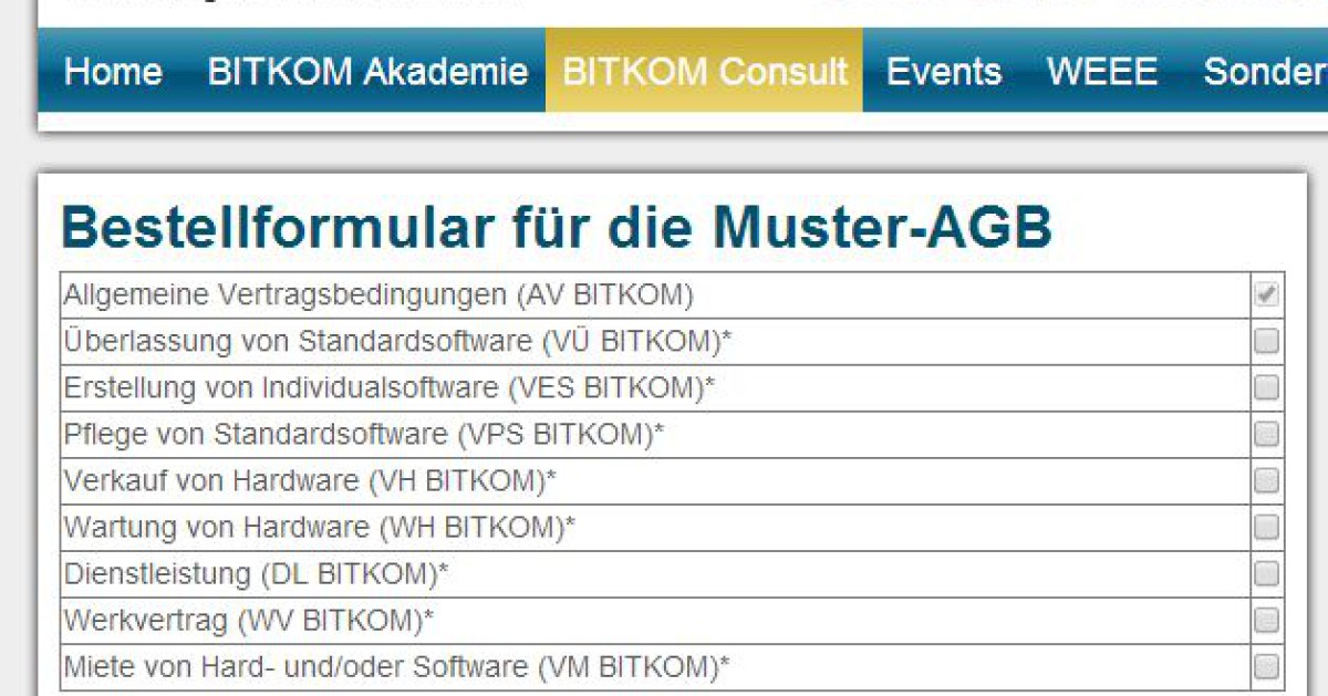 Deutsche Muster-AGB veröffentlicht - onlinepc.ch