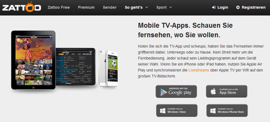 Neue Applikationen von Zattoo für mobiles TV - onlinepc.ch