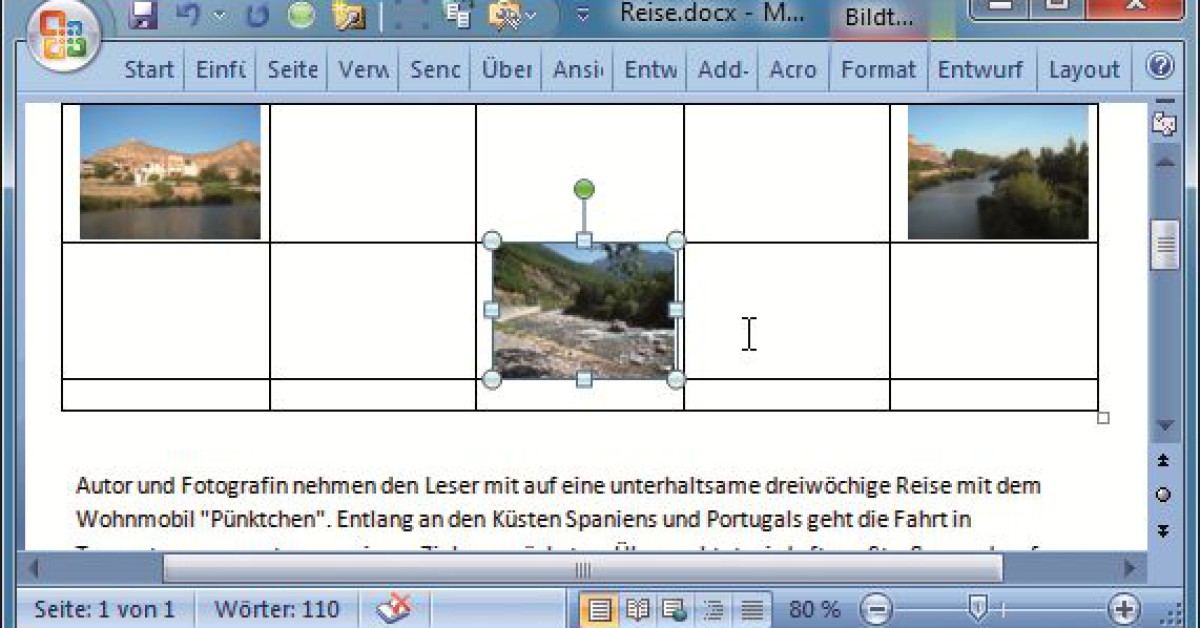Tabellen mit Bildern in Word - onlinepc.ch