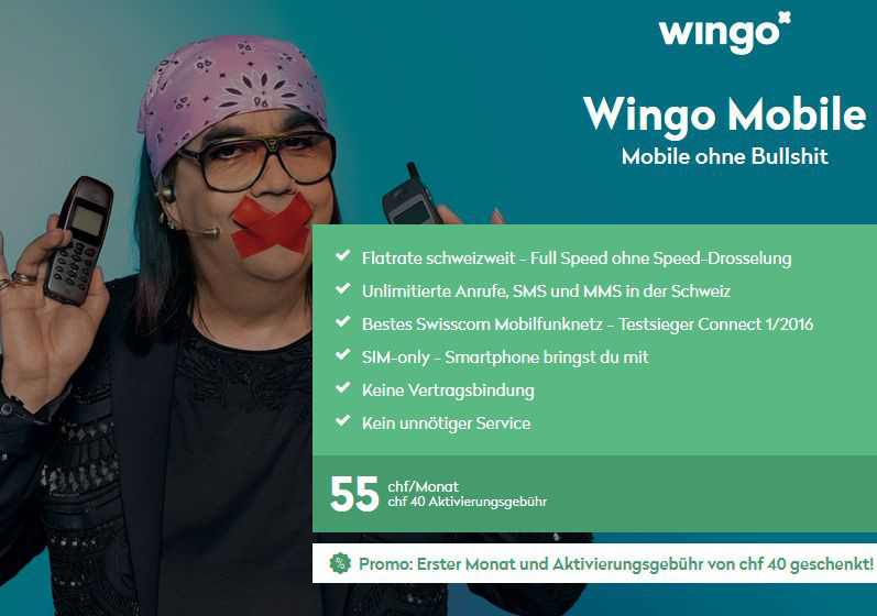 Wingo startet Mobile Angebot für 55 Franken pro Monat - onlinepc.ch